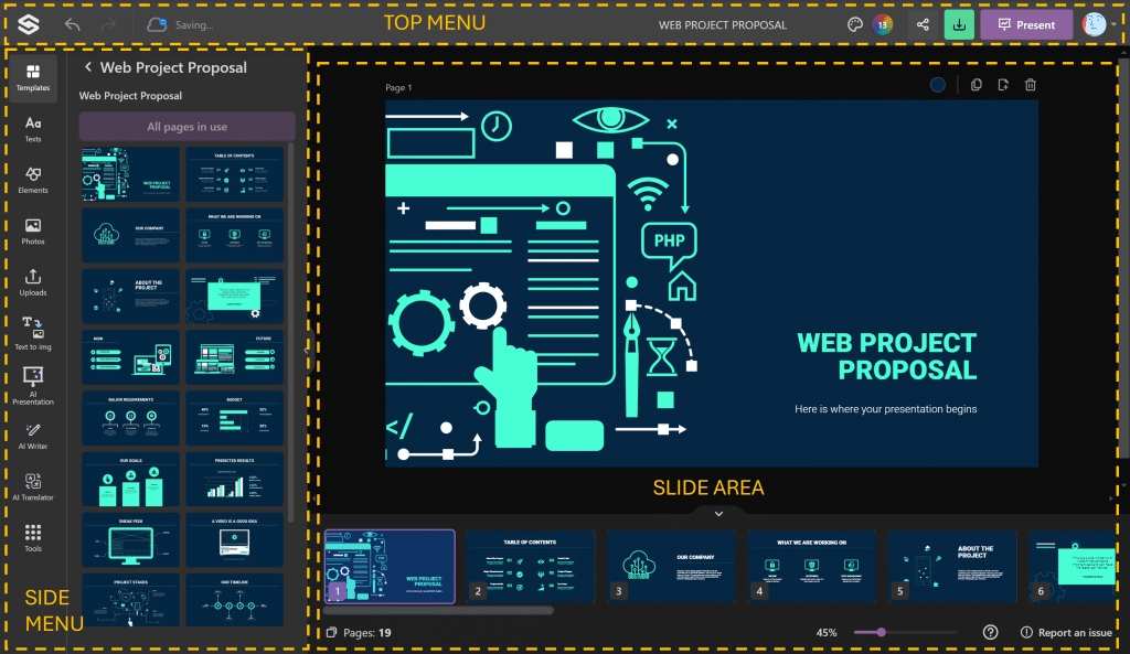 SlidesGo - The Essential Guide AI Presentation Maker » GIFluent